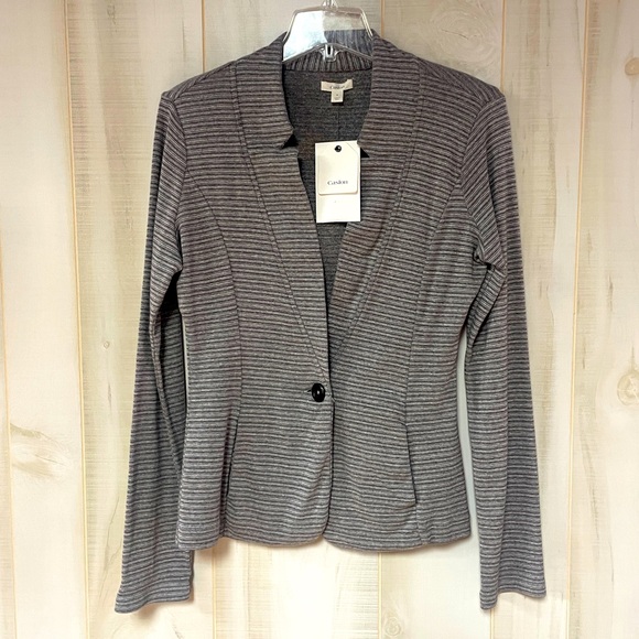 Caslon | Jackets & Coats | Nwt Caslon Gray Black Stripe Cotton One ...